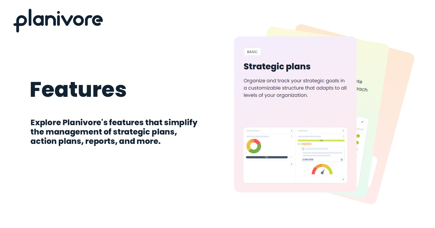Planivore Features: Successfully Execute Strategic and Action Plans